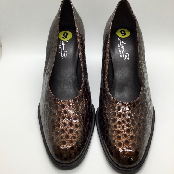 Shoes | Animal Print Block Heel Pumps Alligator Reptile Design New ...